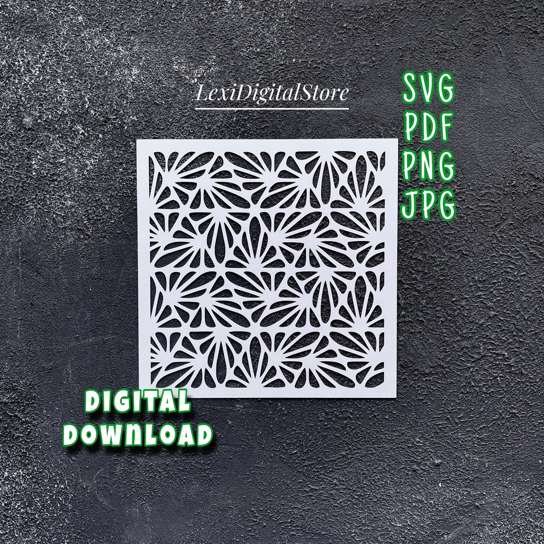 Floral Pattern Card Template SVG, PNG, Pdf, Jpg Files for Cricut ...