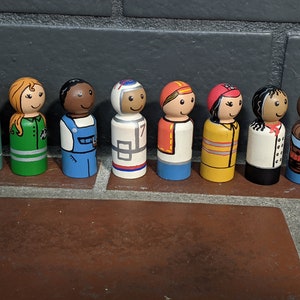 Diverse Community Helpers Peg Dolls - Set of 8 - Etsy