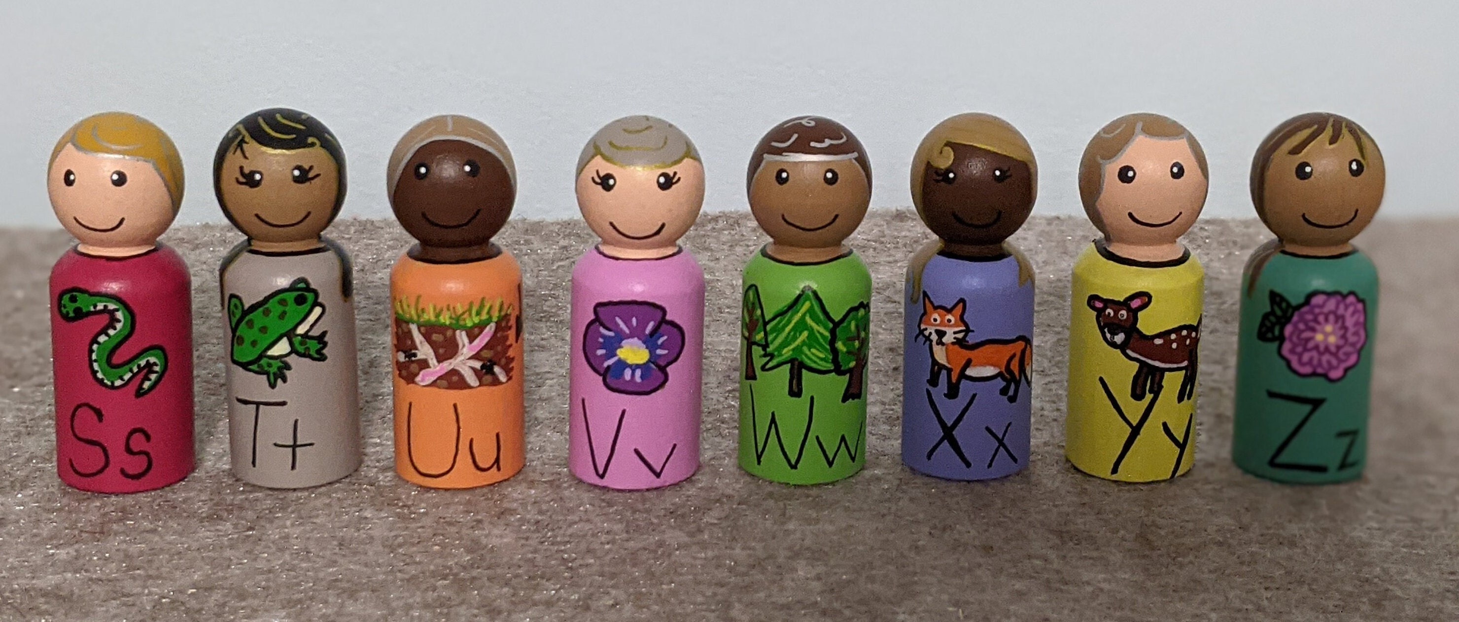 Diverse Alphabet Peg Dolls - Etsy