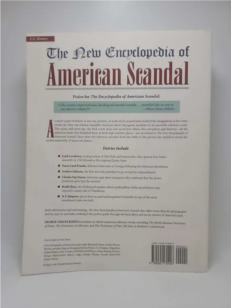 The New Encyclopedia of American Scandal (facts on File Library of ...