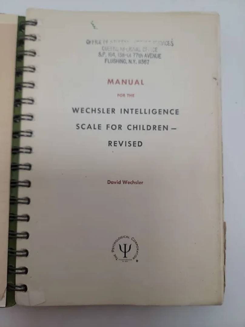 WISC-R Manual : Wechsler Intelligence Scale for Children Revised WISC-R ...
