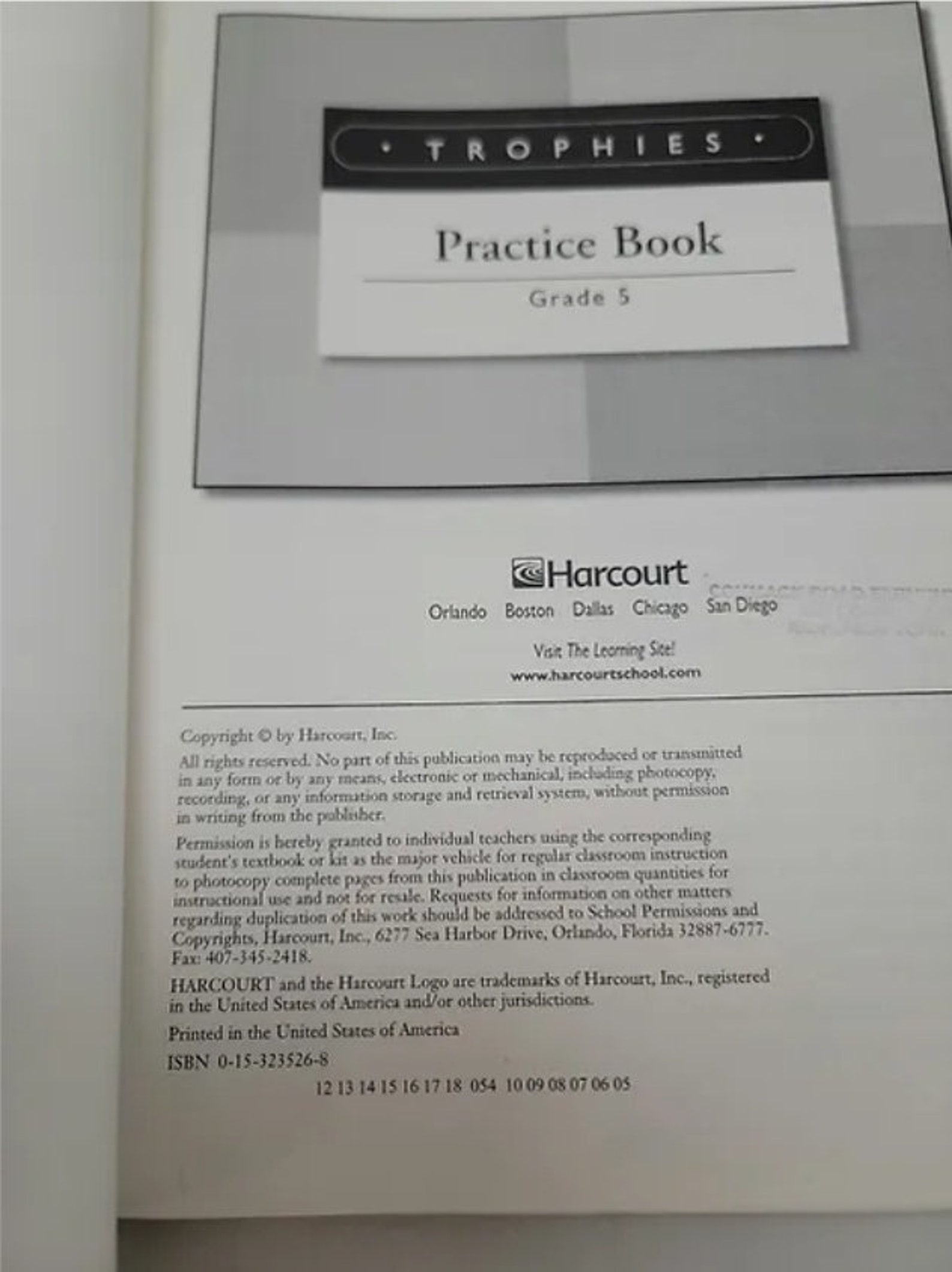 Trophies: Practice Book Grade 5 Paperback – Student Edition, January 1 ...