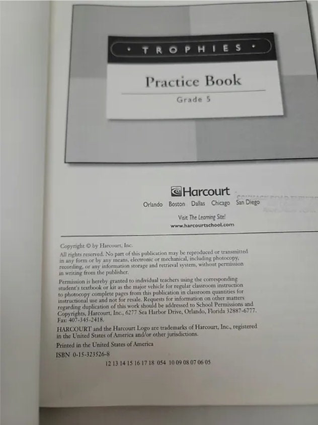 Trophies: Practice Book Grade 5 Paperback – Student Edition, January 1 ...