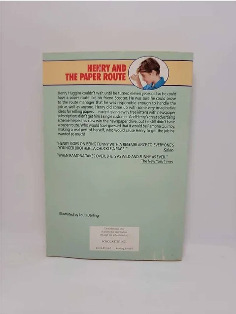 Henry and the Paper Route Beverly Cleary, Louis Darling illustrator ...