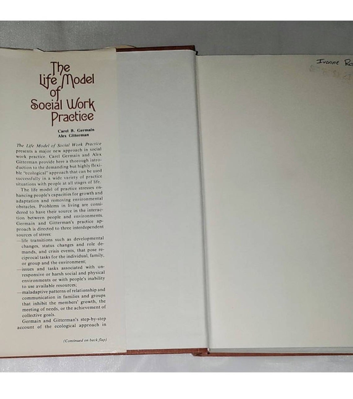 The Life Model of Social Work Practice by Carel B. Germain & - Etsy