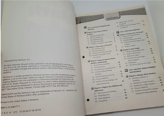 Harcourt Math Grade 5 Worksheets