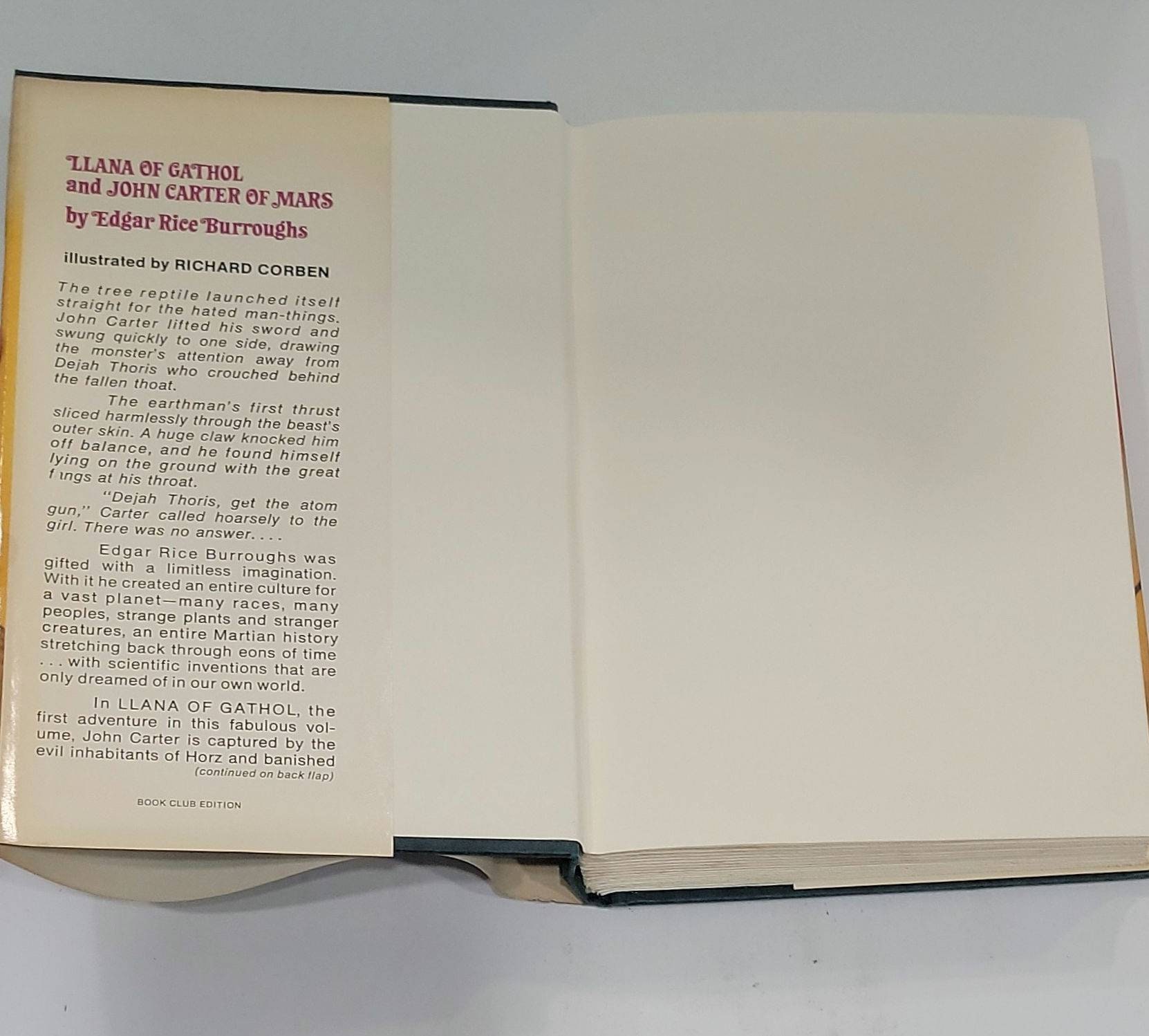 Llana of Gathol and John Carter of Mars by Edger Rice Burroughs Vintage ...