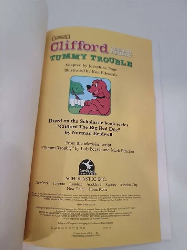 Tummy Trouble clifford the Big Red Dog by Josephine Page - Etsy
