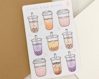 Boba Sticker Sheet - Etsy