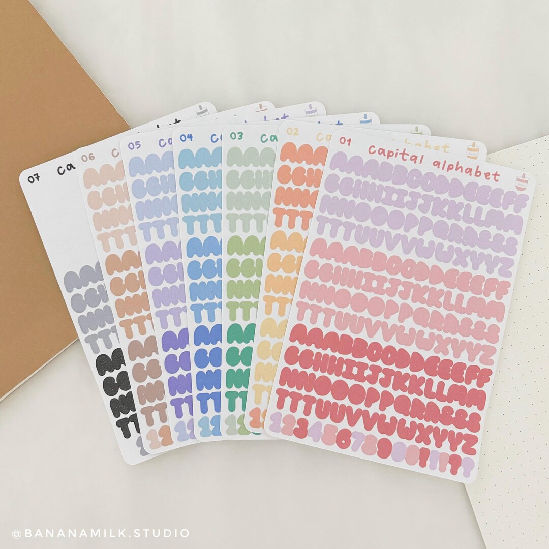 Capital Letter Alphabet Stickers || Matte Sticker Sheet || for ...