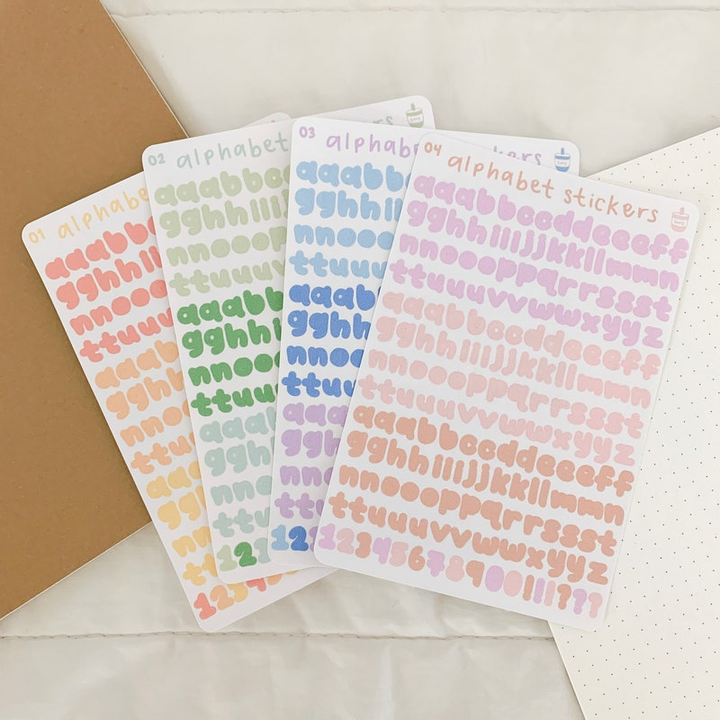 Alphabet Sheet Stickers - Etsy
