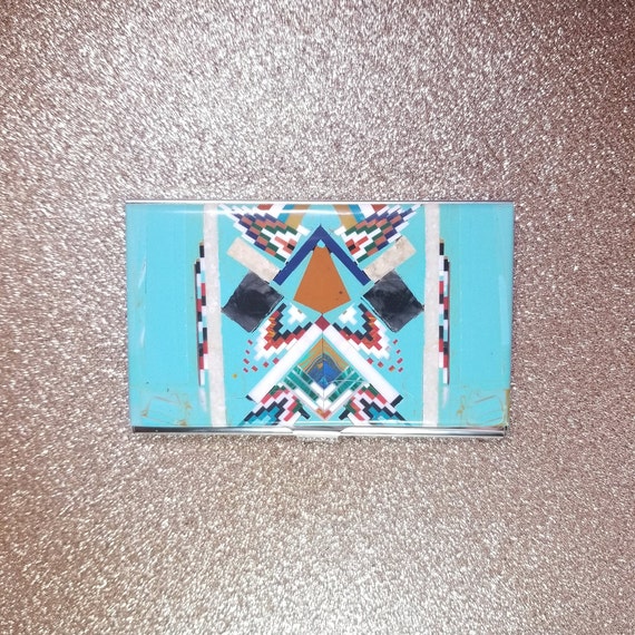 Turquoise Inlay Credit Card Holder Business Card Cases | Etsy