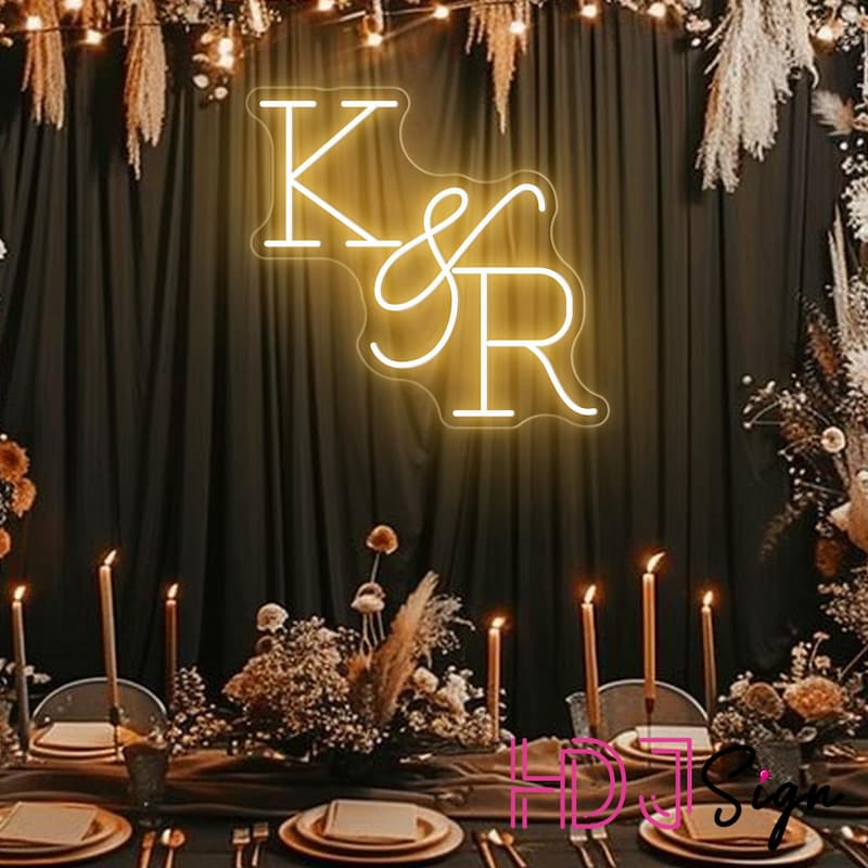 Custom Initial Neon Lights - Etsy