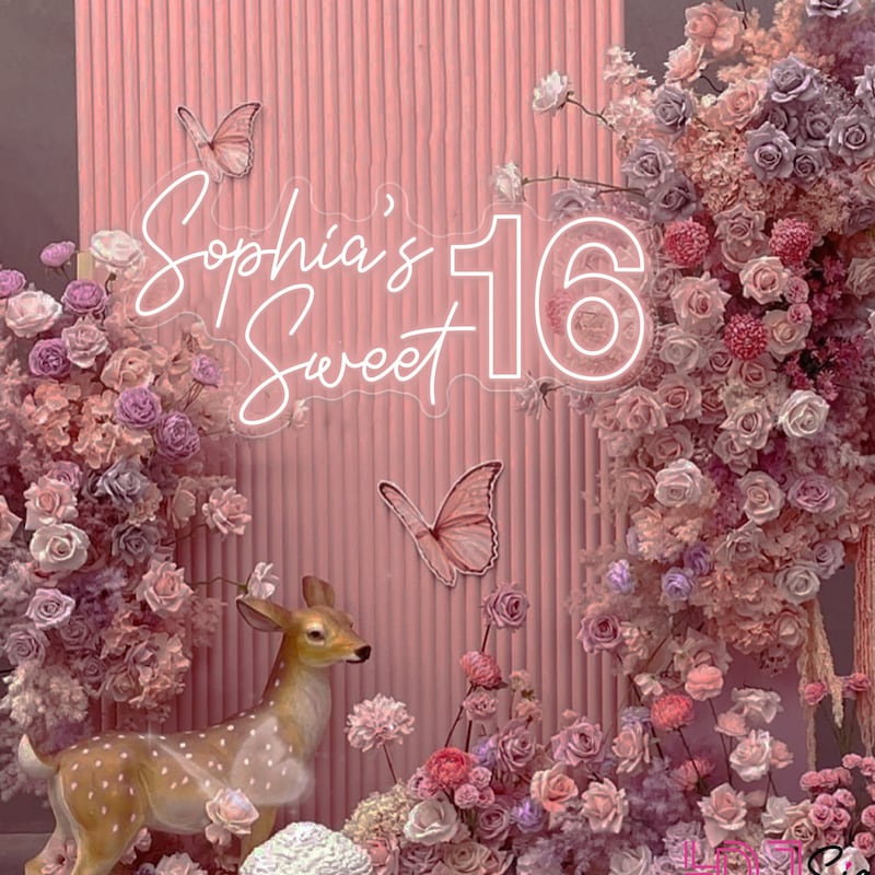 Sweet 16 Neon Name Sign - Etsy