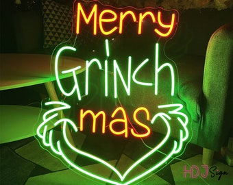 Merry Grinchmas Neon Sign - Etsy