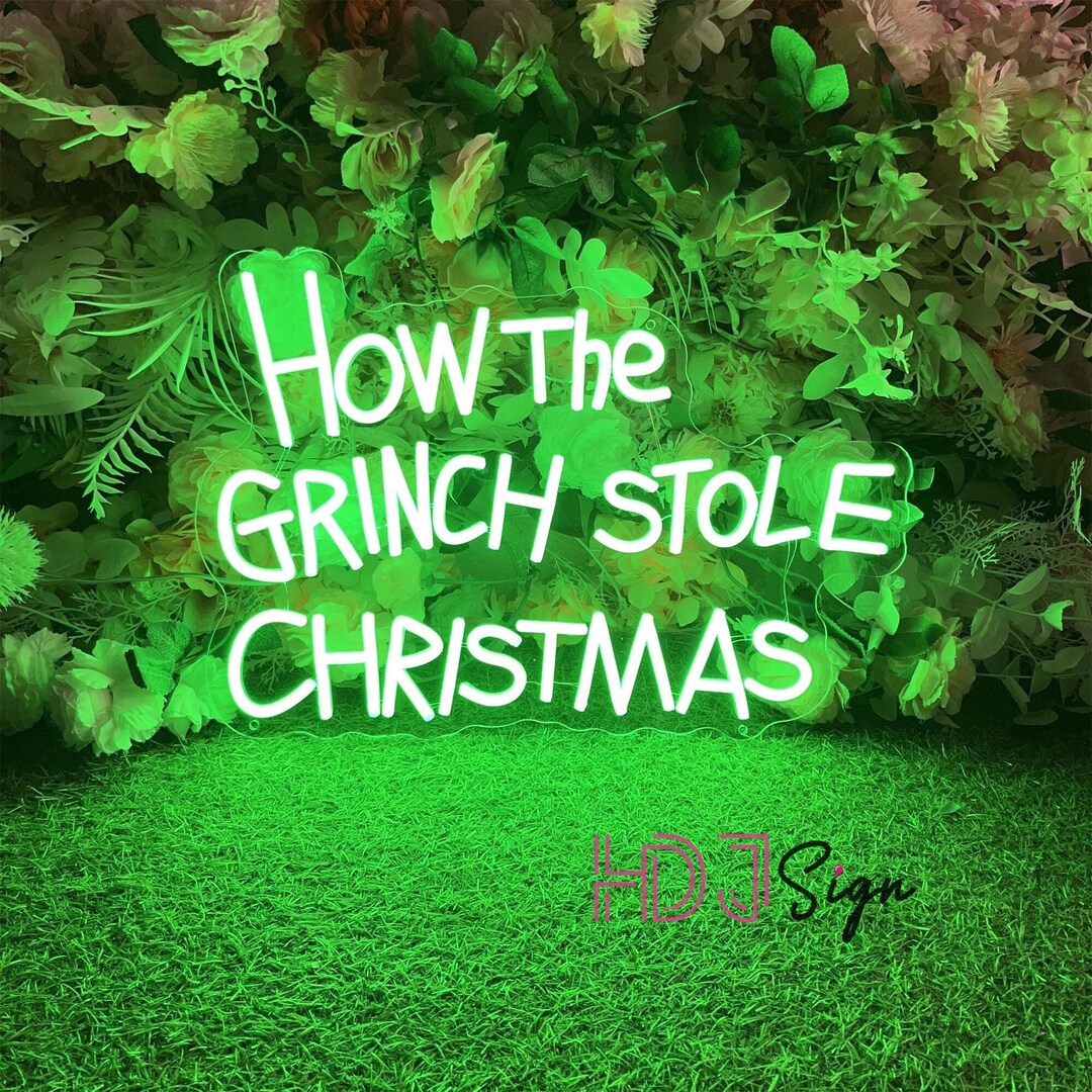 How the Grinch Stole Christmas Neon Sign,christmas Neon Light,bar Shop ...