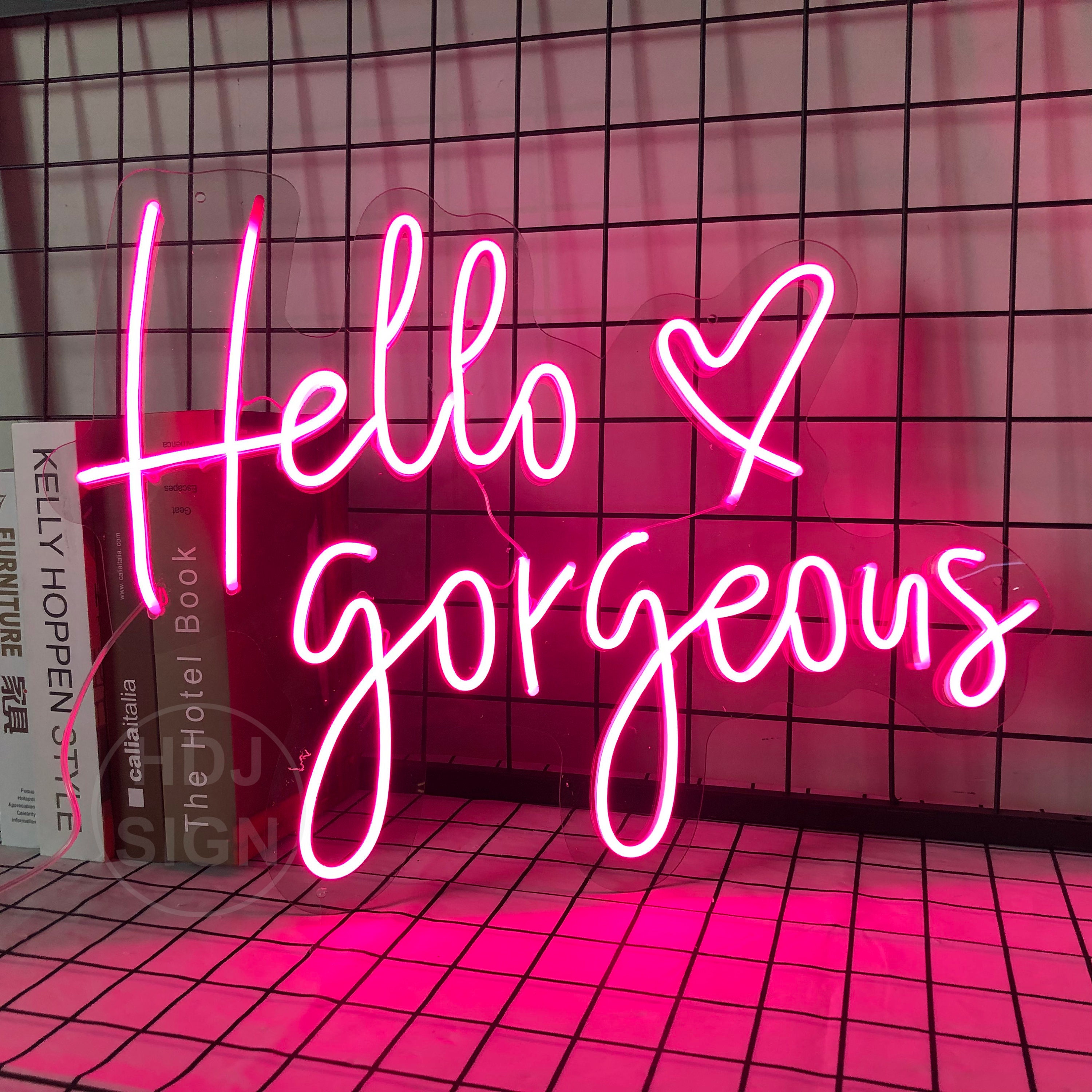 Custom Neon Sign Hello Gorgeous Neon Sign Light Office Living | Etsy