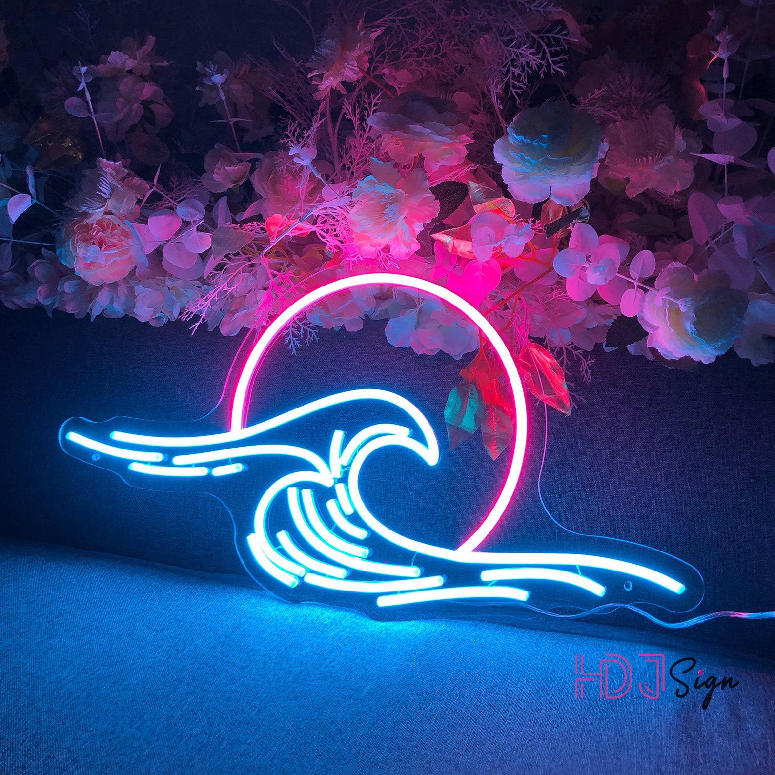 Sun & Waves Neon Sign Home Bar Sign Bar Neon Sign Led Neon - Etsy