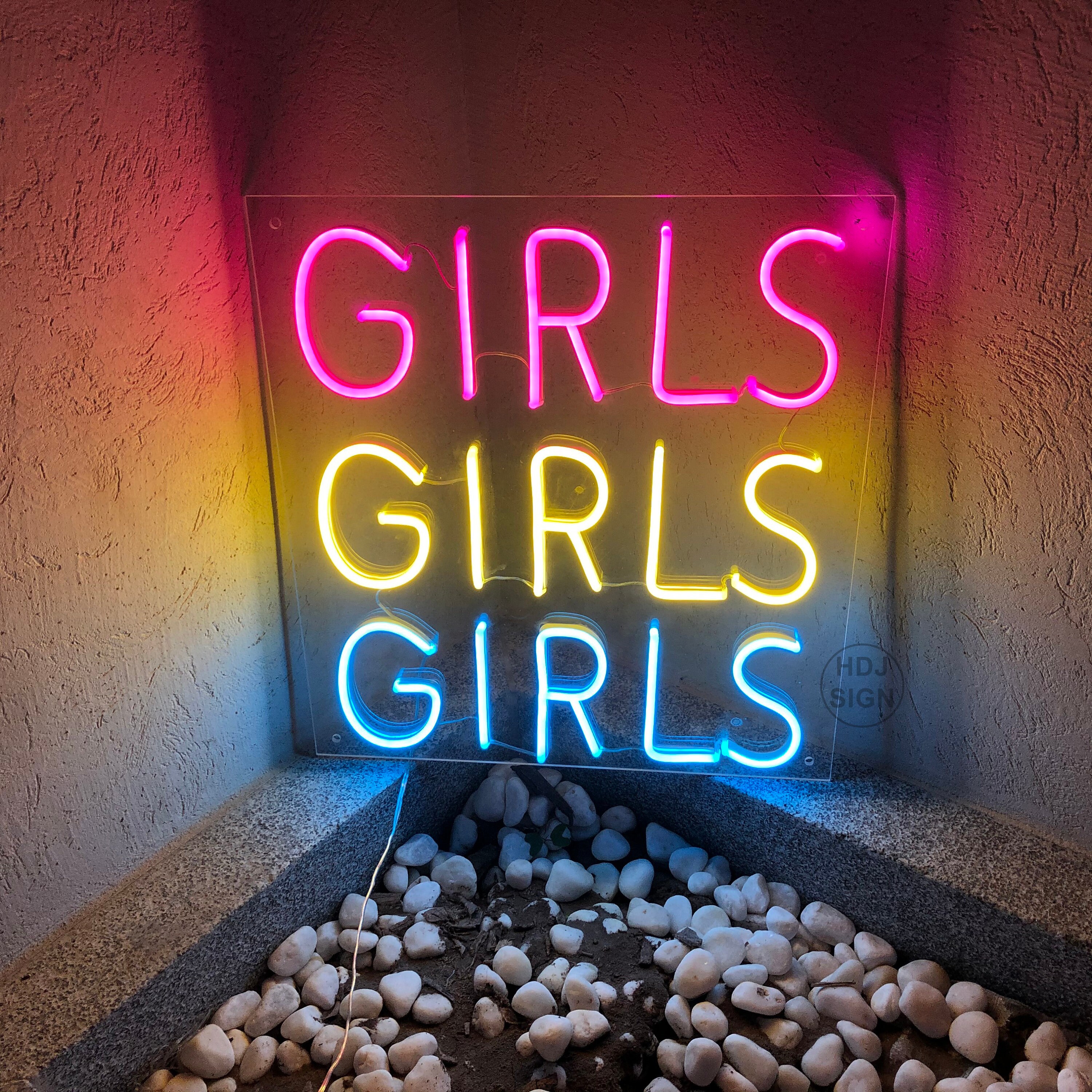 Custom Neon Sign Girls Girls Girls Neon SignCutting to Shape | Etsy