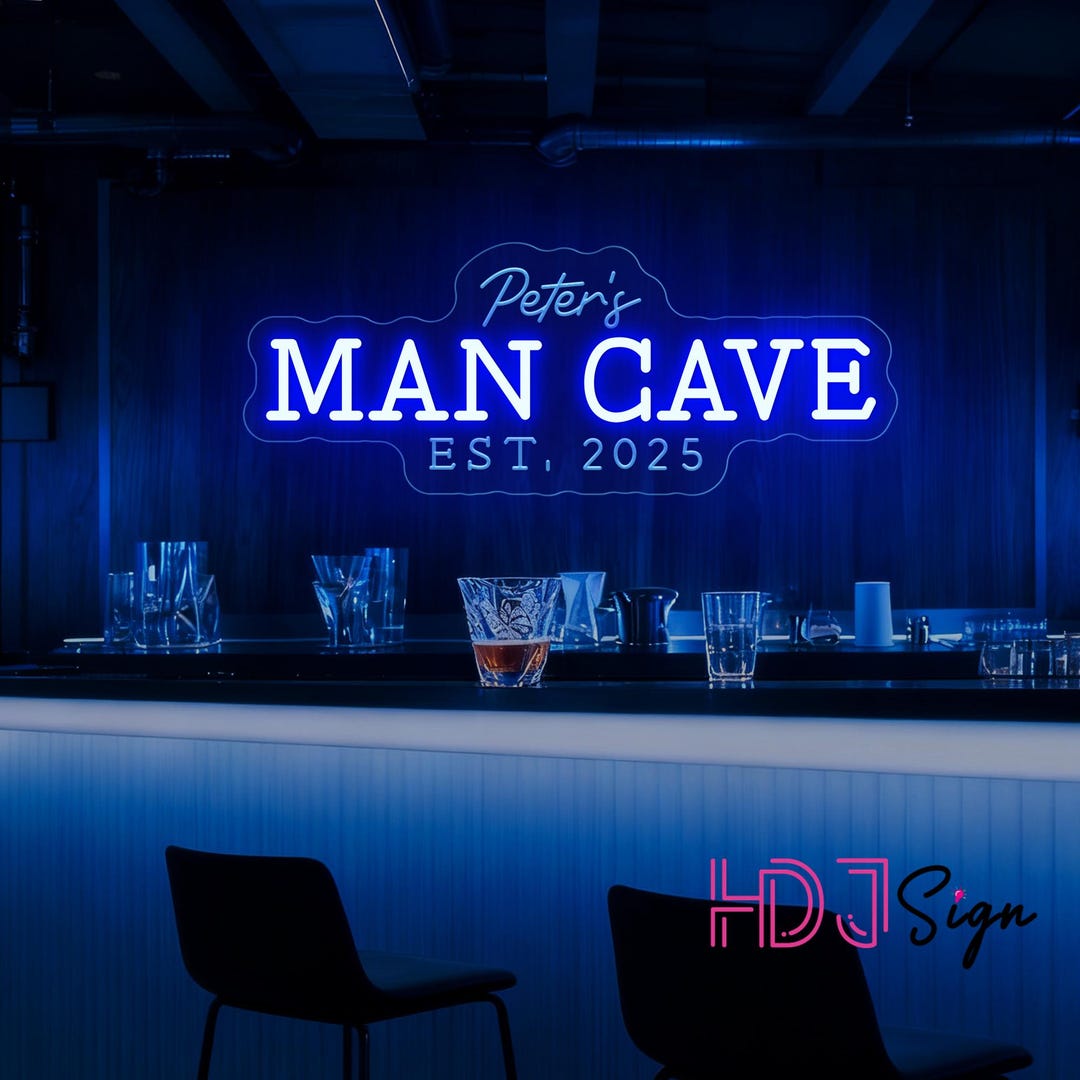 Custom Man Cave LED Neon Sign, Personalized Home Bar Decor, Gifts for ...