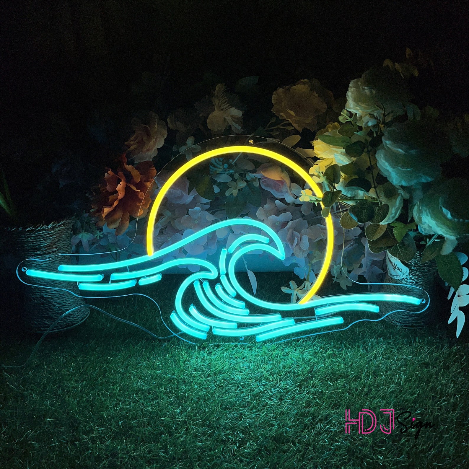 Sun & Waves Neon Sign Home Bar Sign Bar Neon Sign Led Neon - Etsy