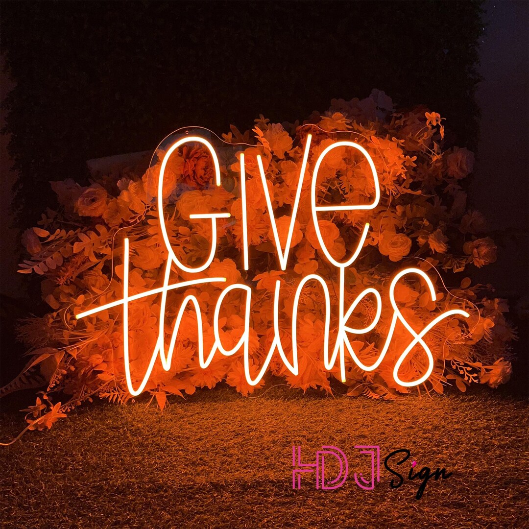 Give Thanks Neon Sign,custom Thanksgiving LED Neon Light,thanksgiving ...