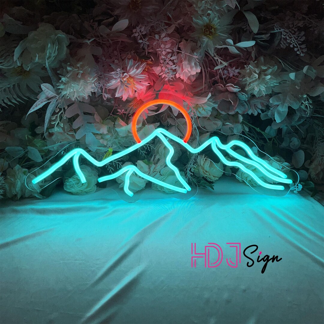 Mountains Led Neon Sign, Sunrise Neon Sign Home Decor, Sunset Wall Art ...