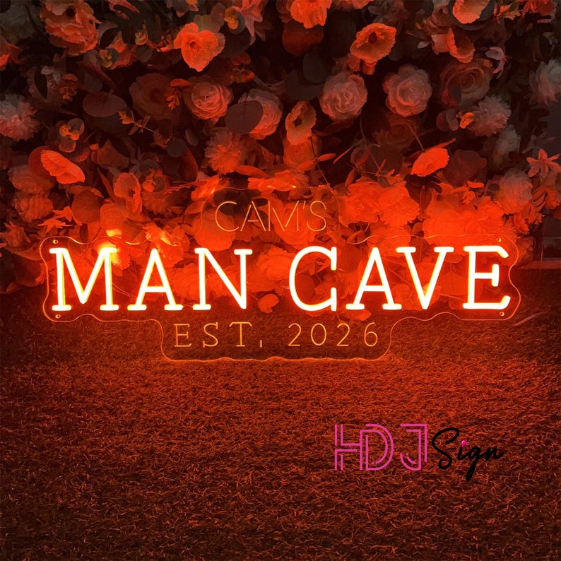 Custom Man Cave LED Neon Sign, Personalized Home Bar Decor, Gifts for ...