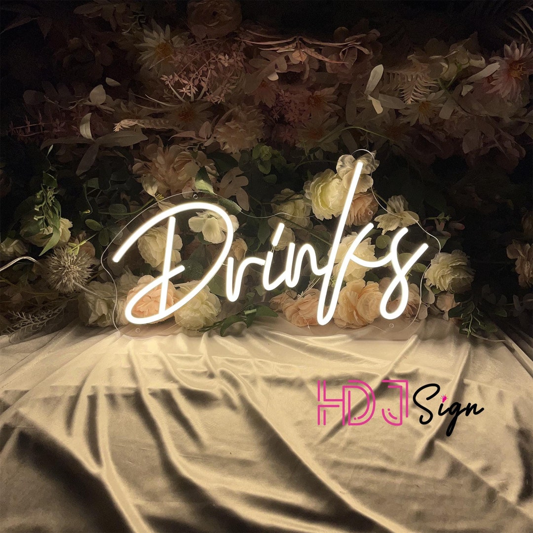 Custom Drinks LED Neon Sign, Bar Decor, Party Decor - Etsy