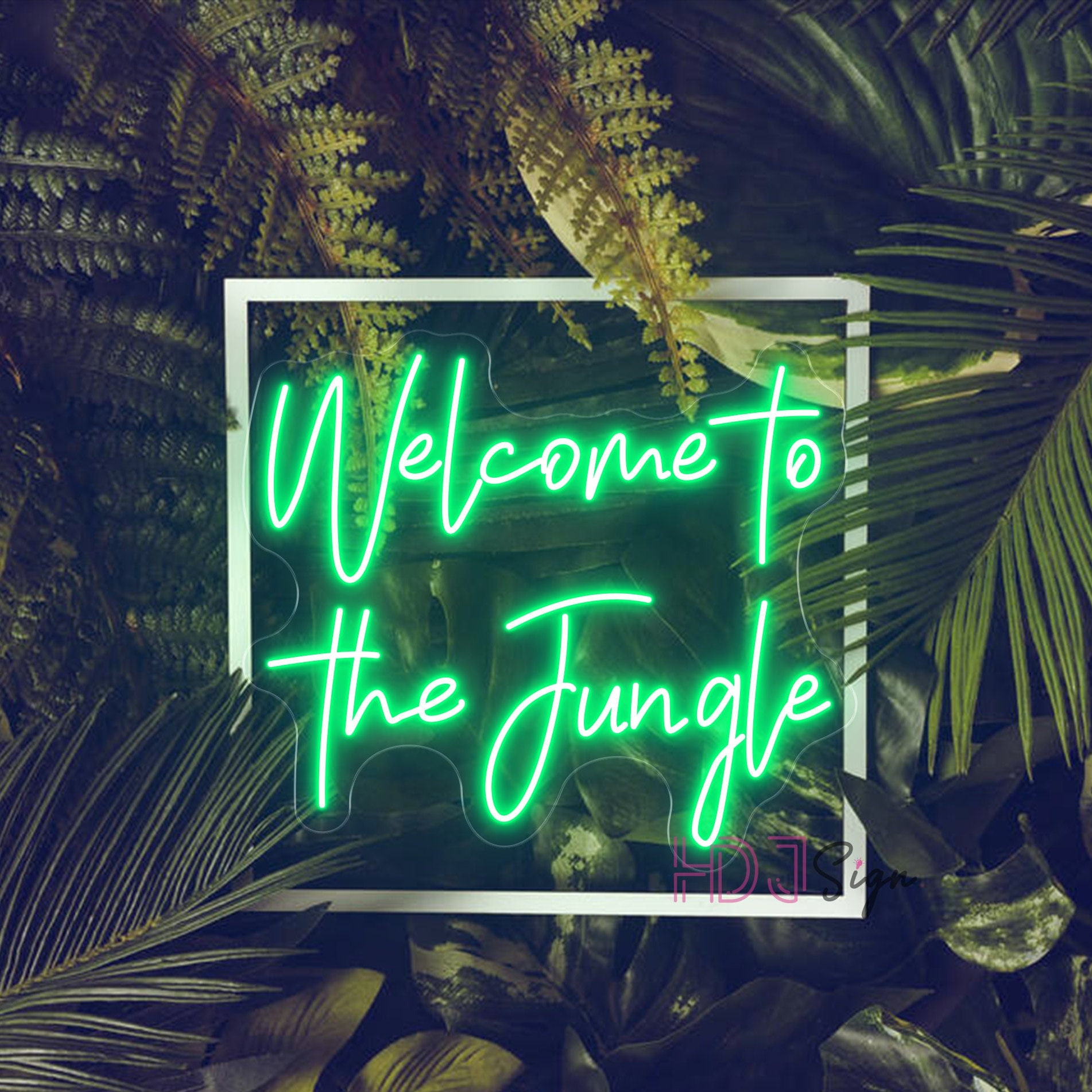 Welcome to the Jungle Neon Sign Custom Green Light Signs - Etsy Canada