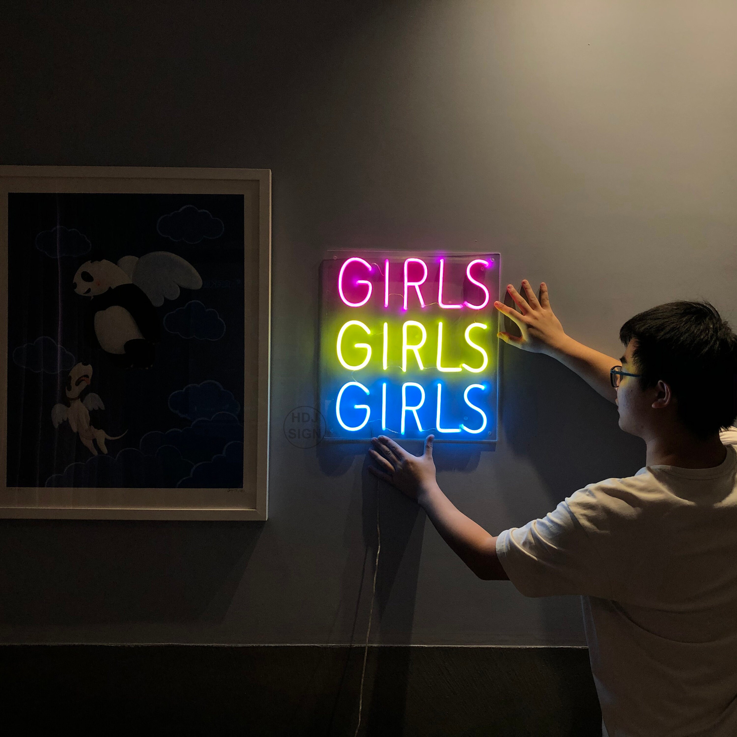 Custom Neon Sign Girls Girls Girls Neon SignCutting to Shape | Etsy