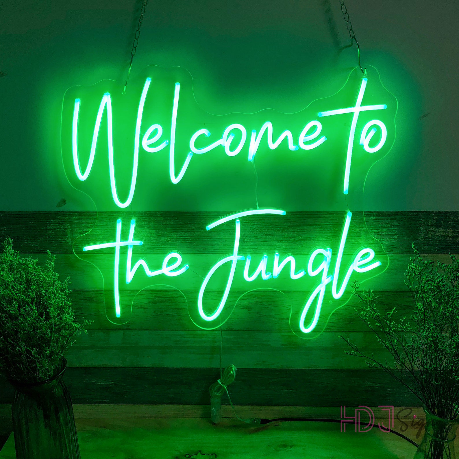 Welcome to the Jungle Neon Sign Custom Light Signs Bedroom - Etsy