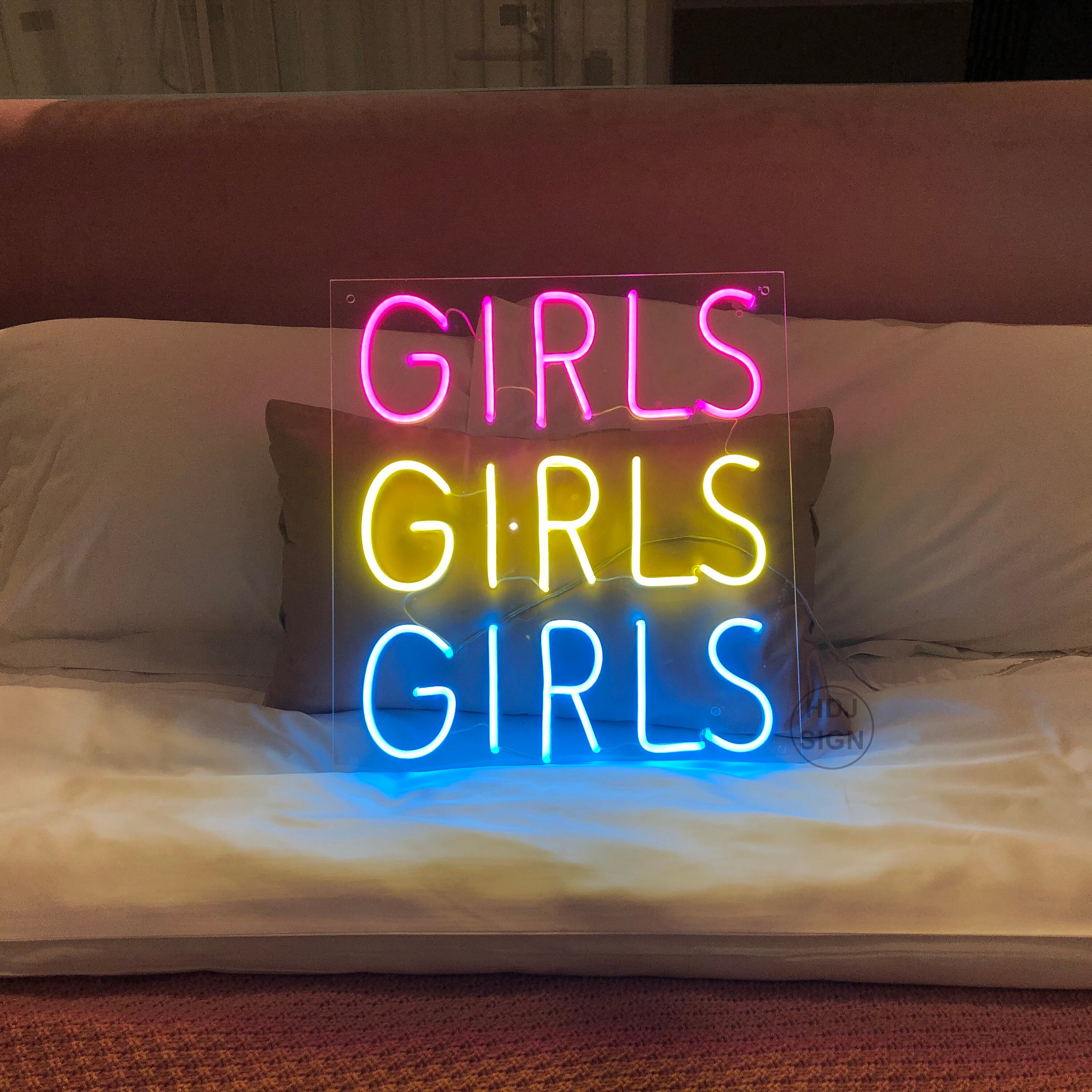 Custom Neon Sign Girls Girls Girls Neon SignCutting to Shape | Etsy
