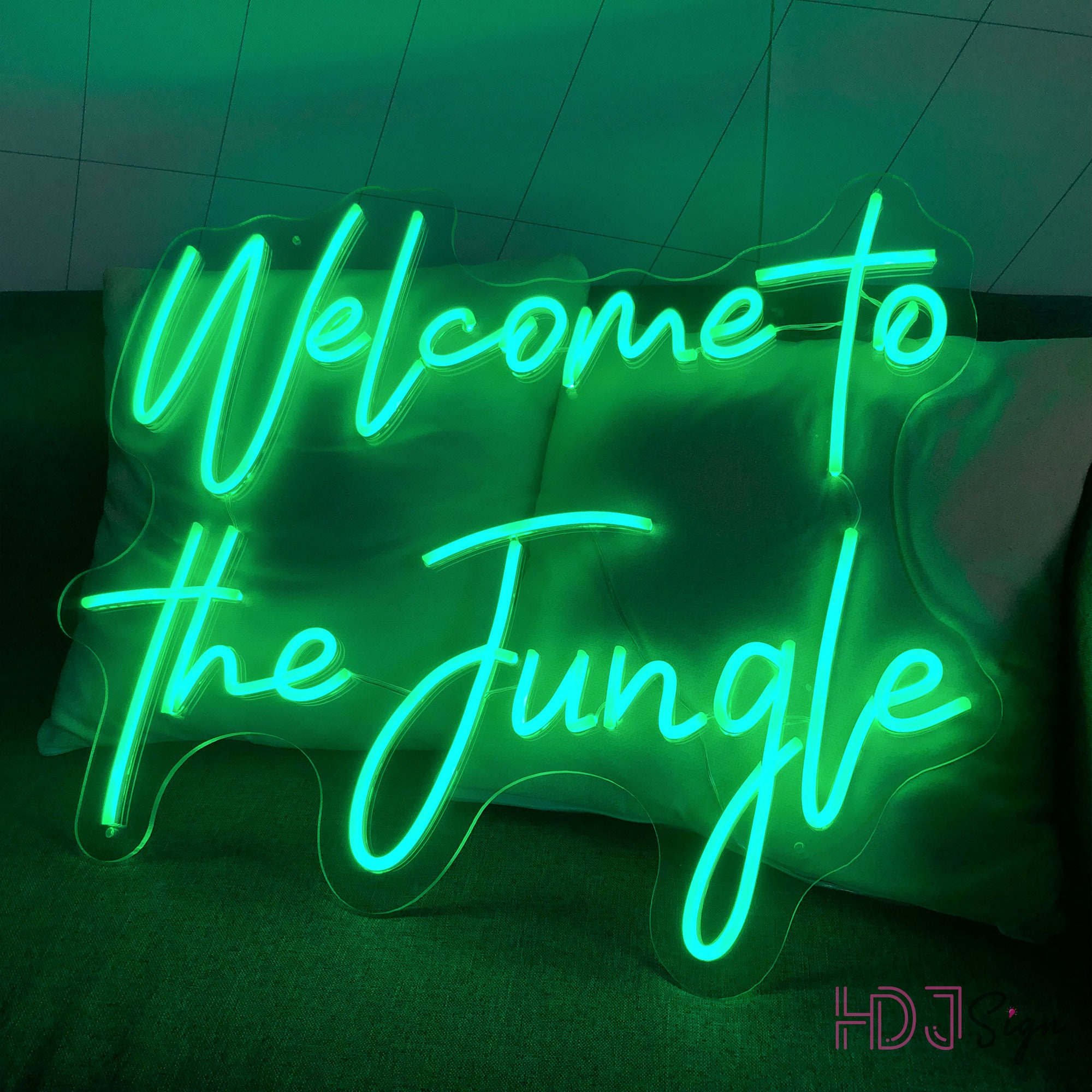 Welcome to the Jungle Neon Sign Custom Green Light Sign | Etsy