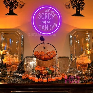 Sorry Out of Candy Neon Sign,custom Halloween Neon Sign,usb Neon Light ...
