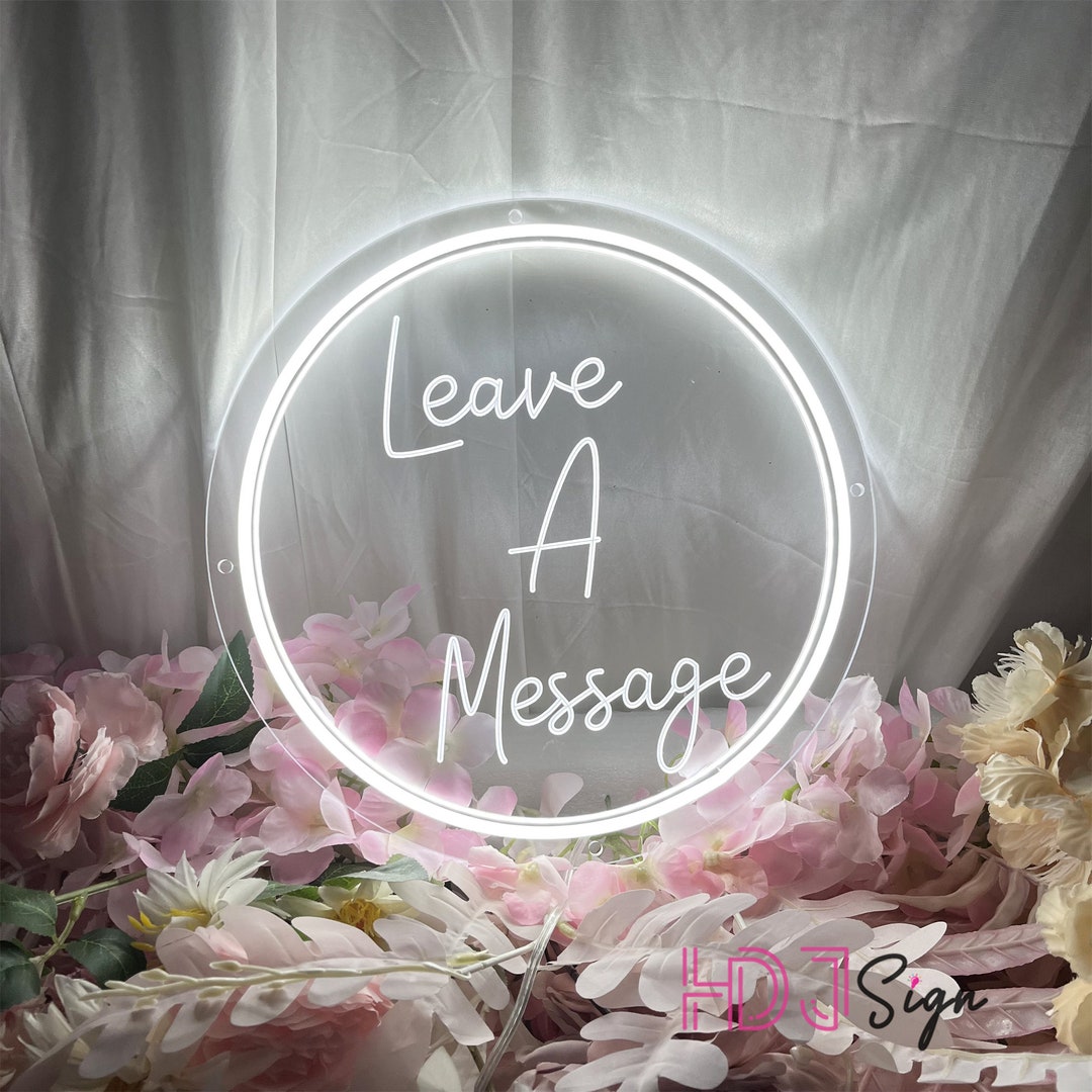 Audio Guestbook Leave A Message Acrylic Sign Custom Wedding Neon Sign ...