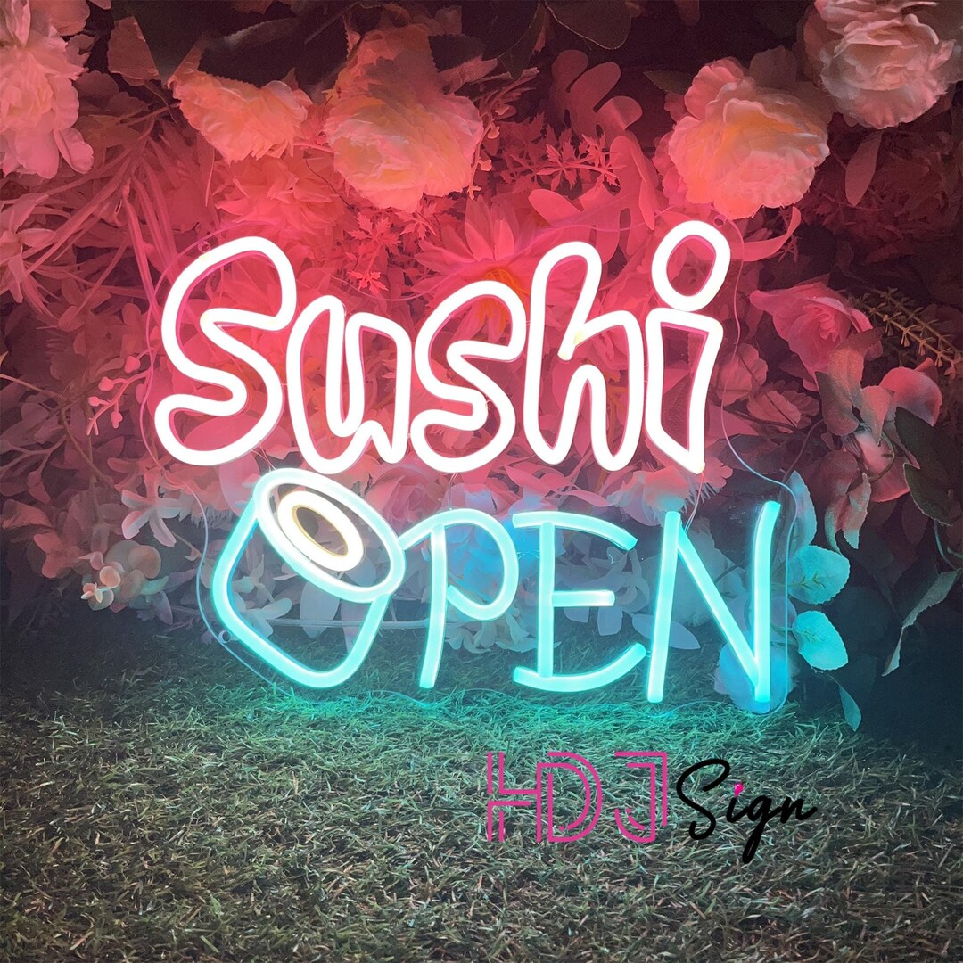 Sushi Open LED Neon Sign,custom Sushi Roll Neon Light,japanese Sushi ...