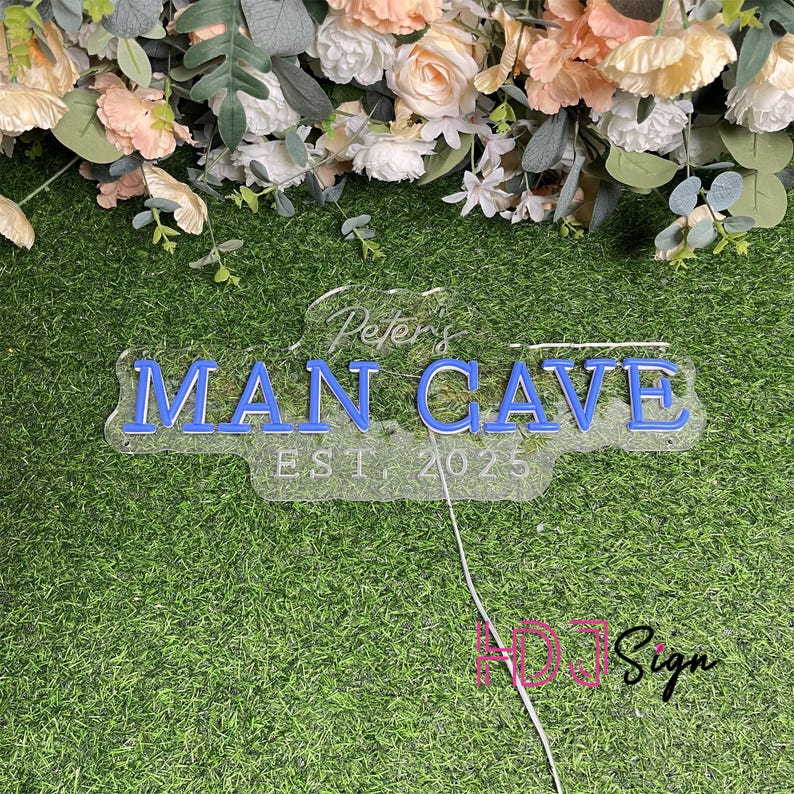 Custom Man Cave LED Neon Sign, Personalized Home Bar Decor, Gifts for ...