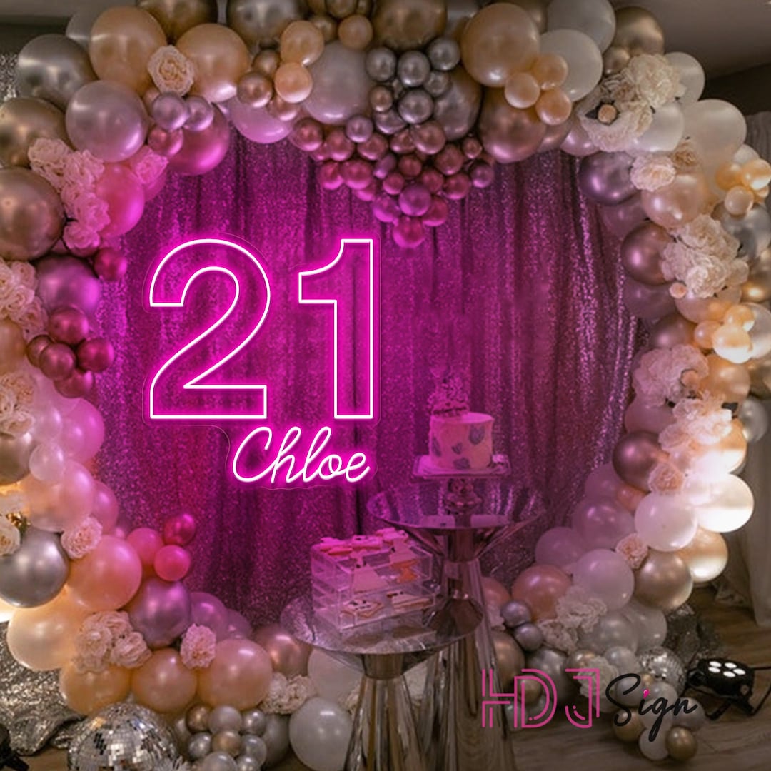 21st Birthday Sign,custom Name Neon Sign,led Light Signs,home Wall ...