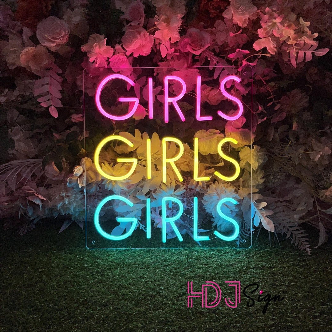 Girls Girls Girls Neon Sign Strip Club Wall Decor Neon Light Strip Live ...