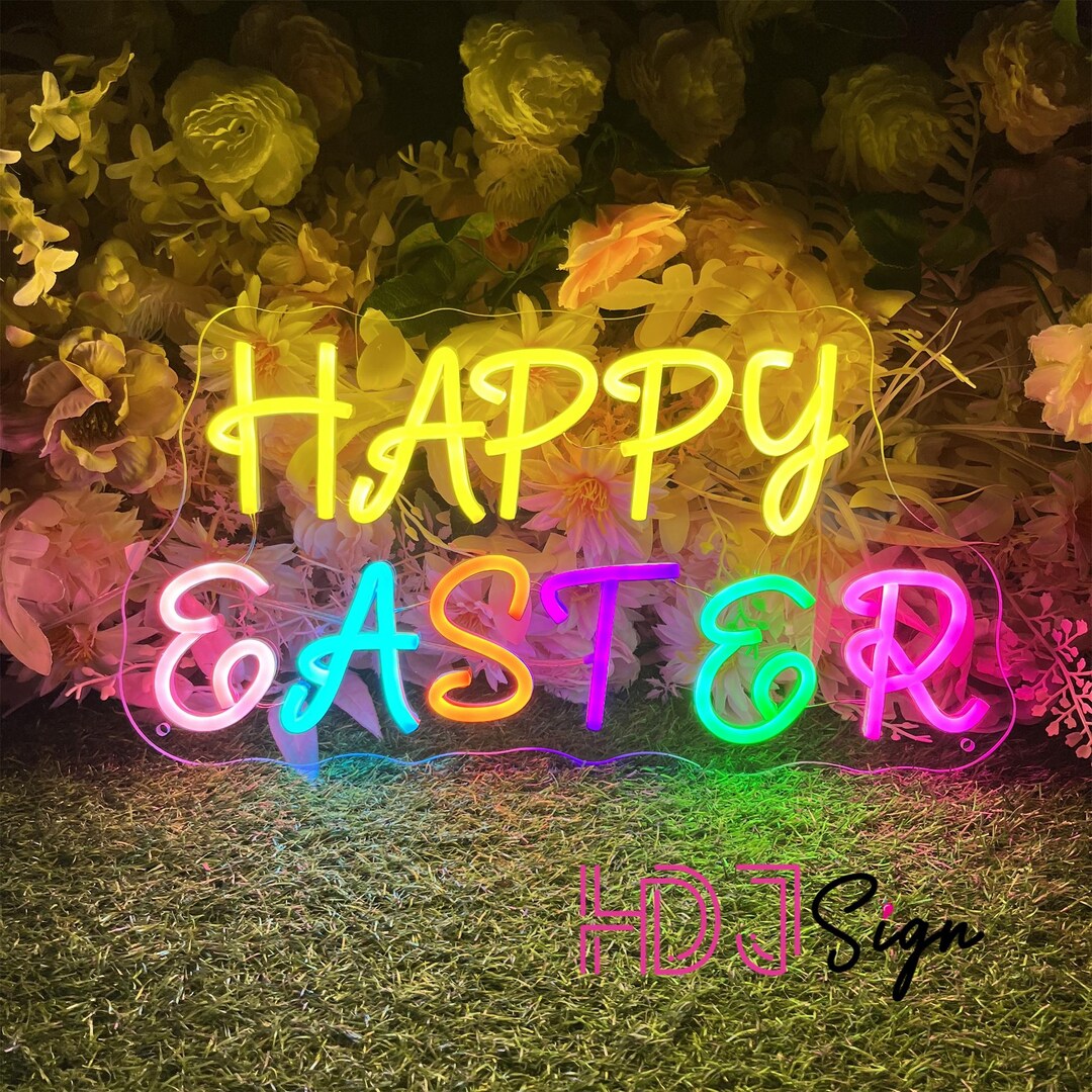 Happy Easter LED Neon Sign,custom Neon Sign,easter Day Party Decor ...