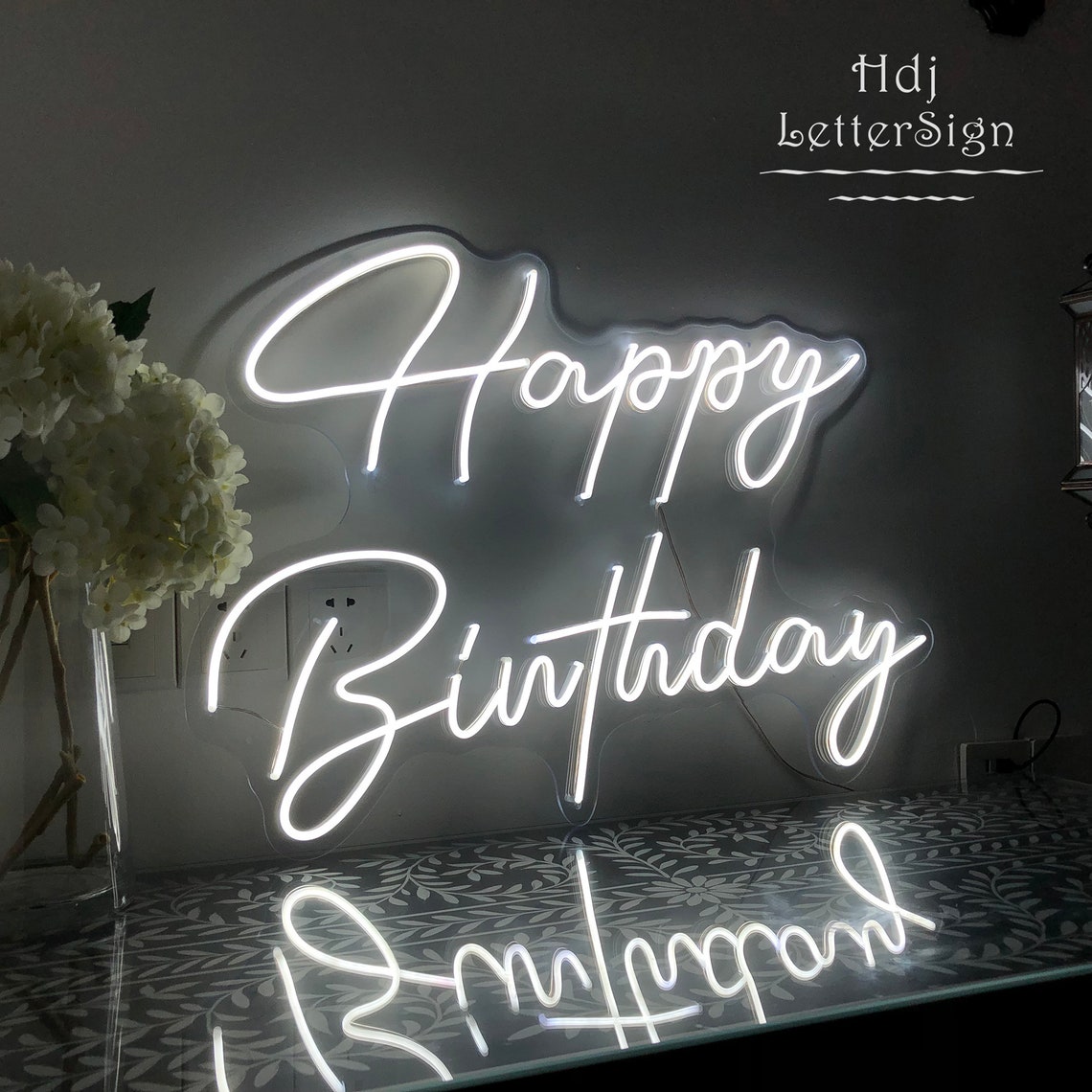 Custom Neon Schild Happy Birthday Neon Schild Flex LED Custom | Etsy