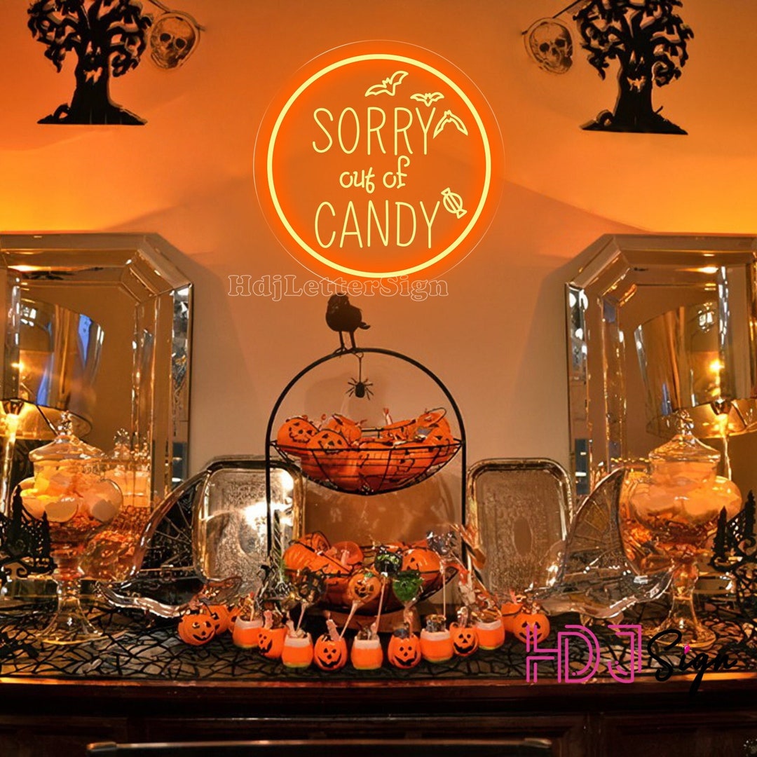 Sorry Out of Candy Neon Sign,custom Halloween Neon Sign,usb Neon Light ...