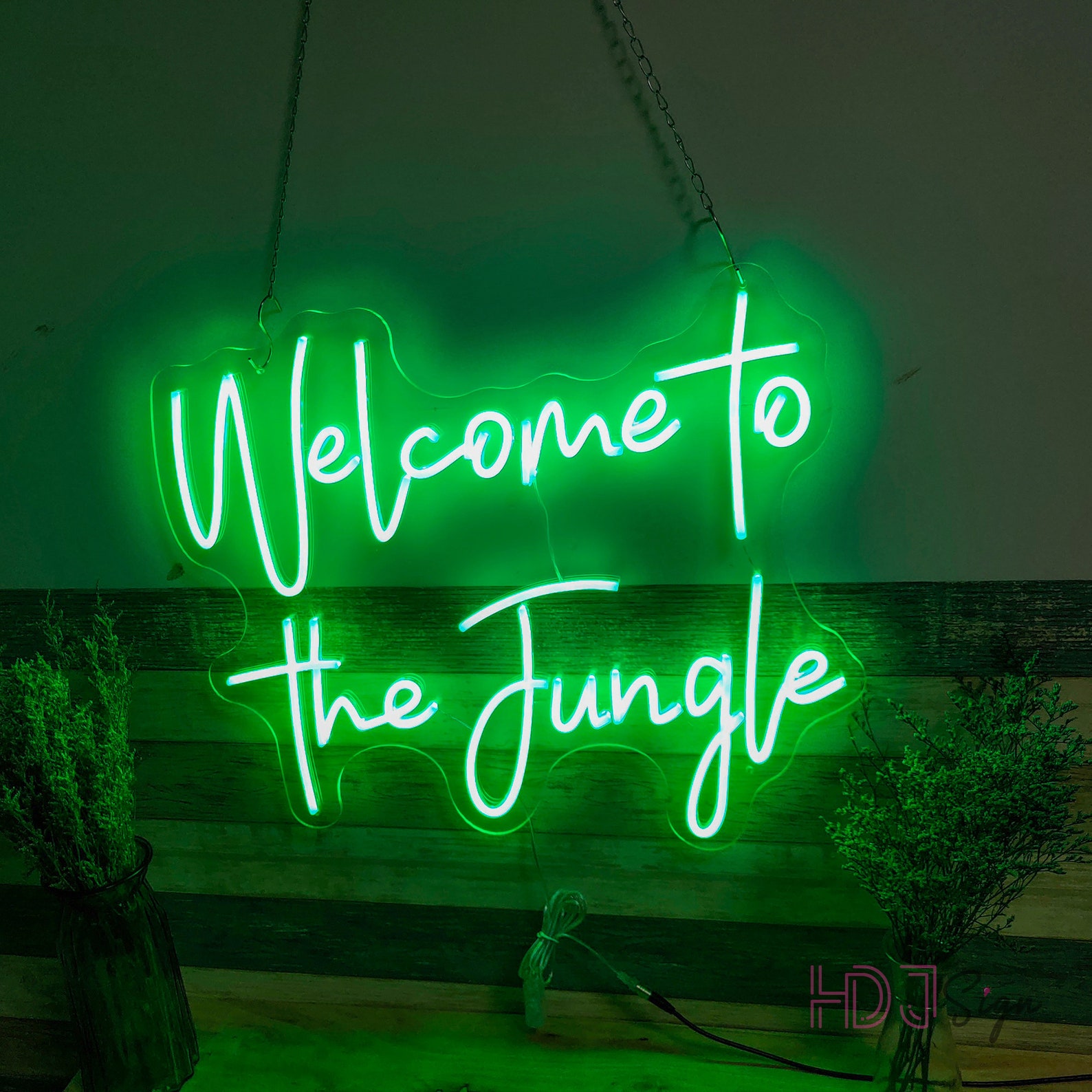 Welcome to the Jungle Neon Sign Custom Light Signs Bedroom - Etsy