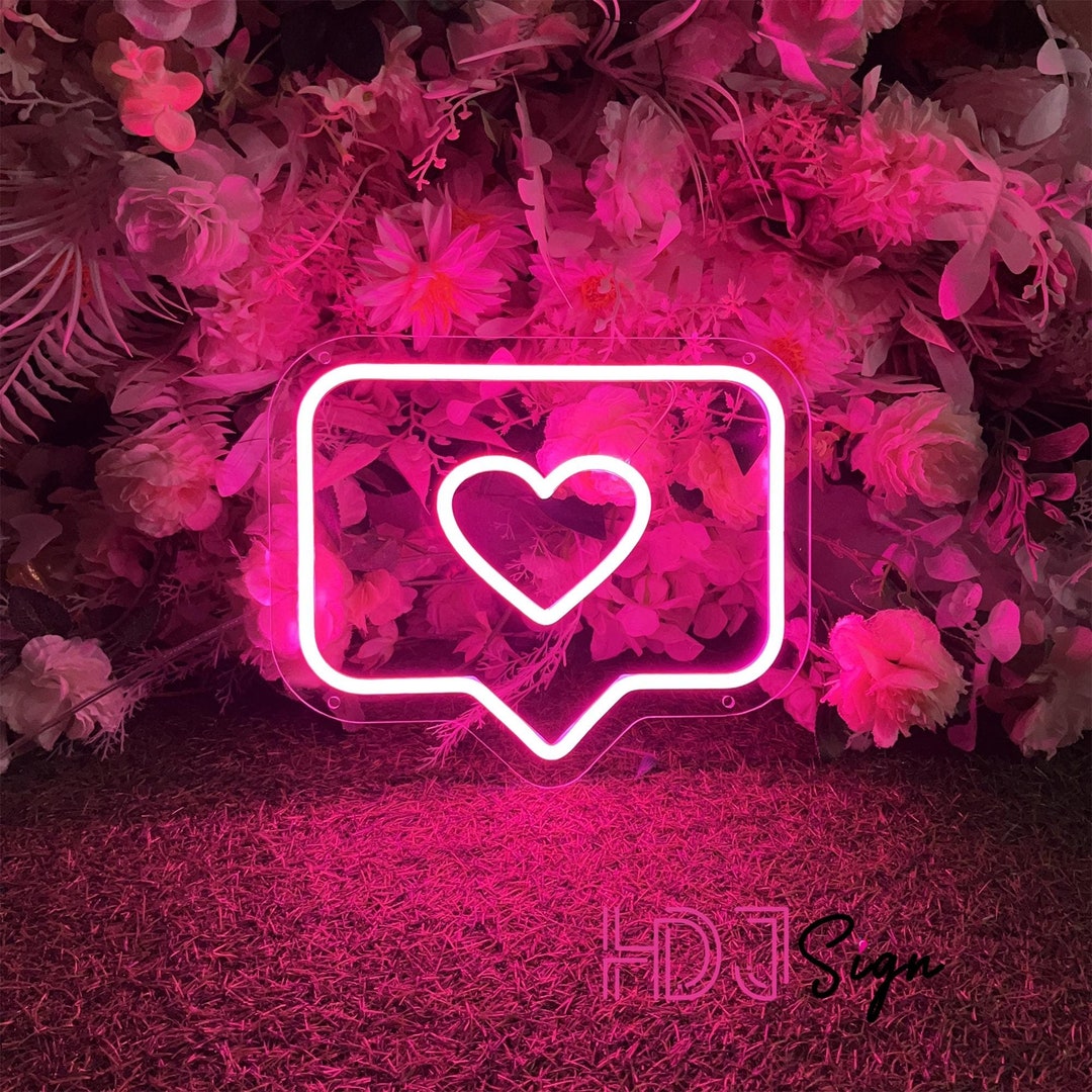 Message Neon Sign Bedroom Personalized Heart Neon Sign Custom Nails ...