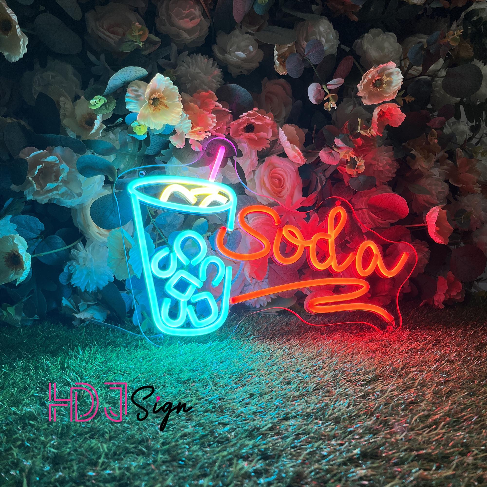 Soda Neon Sign,custom Soda Bar LED Light,milk Tea Store Wall Decor ...