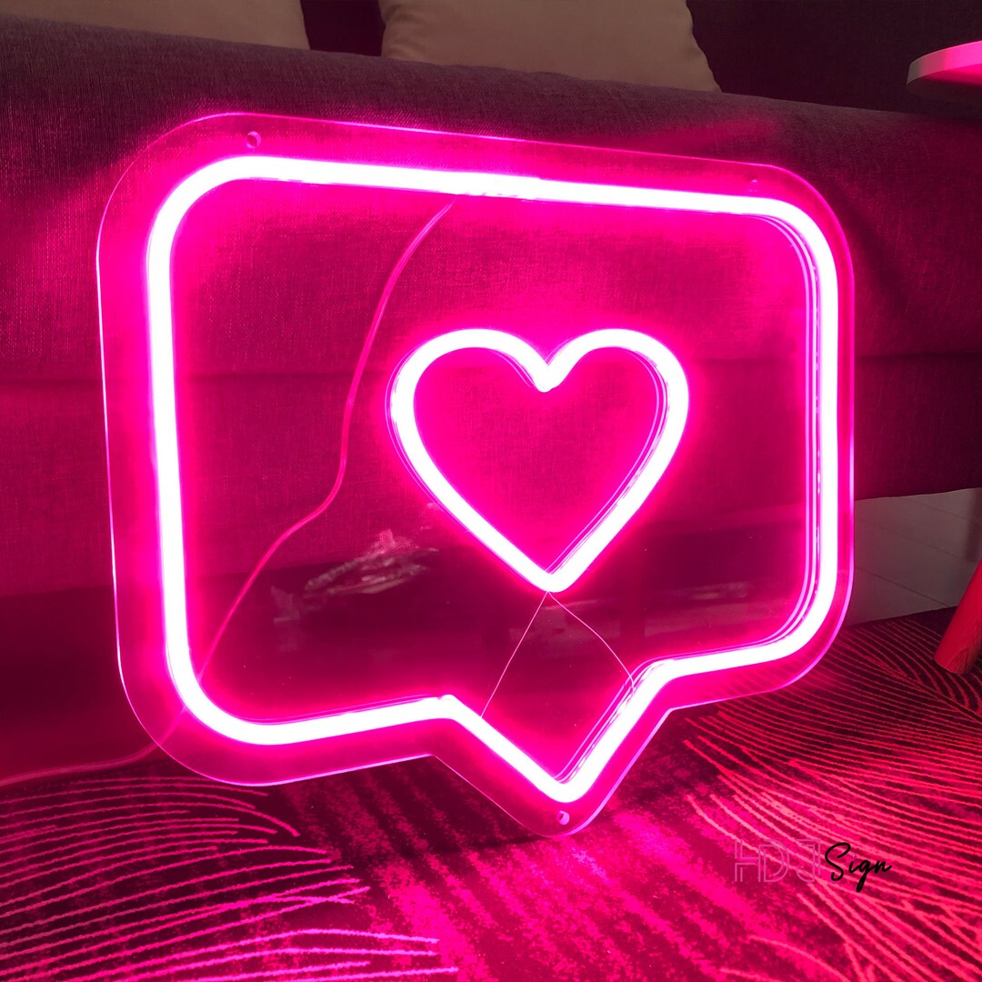 Message Neon Sign Bedroom Personalized Heart Neon Sign Custom - Etsy