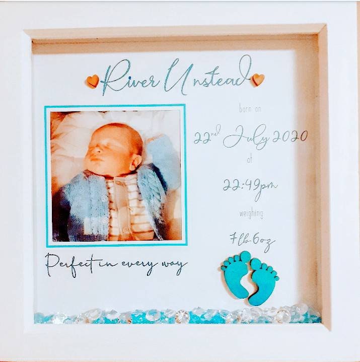 Newborn Baby Personalised Box Frame - Etsy