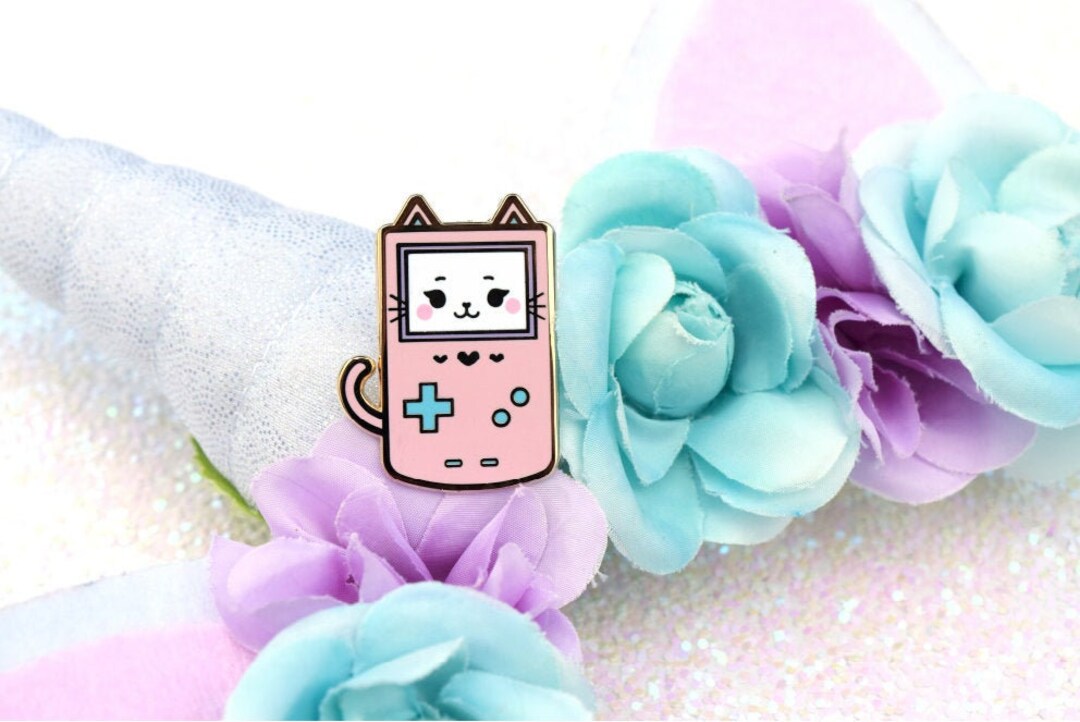 Gameboy Cat Enamel Pin, Cute Kawaii Video Gamer Gift, Nostalgia 90s - Etsy