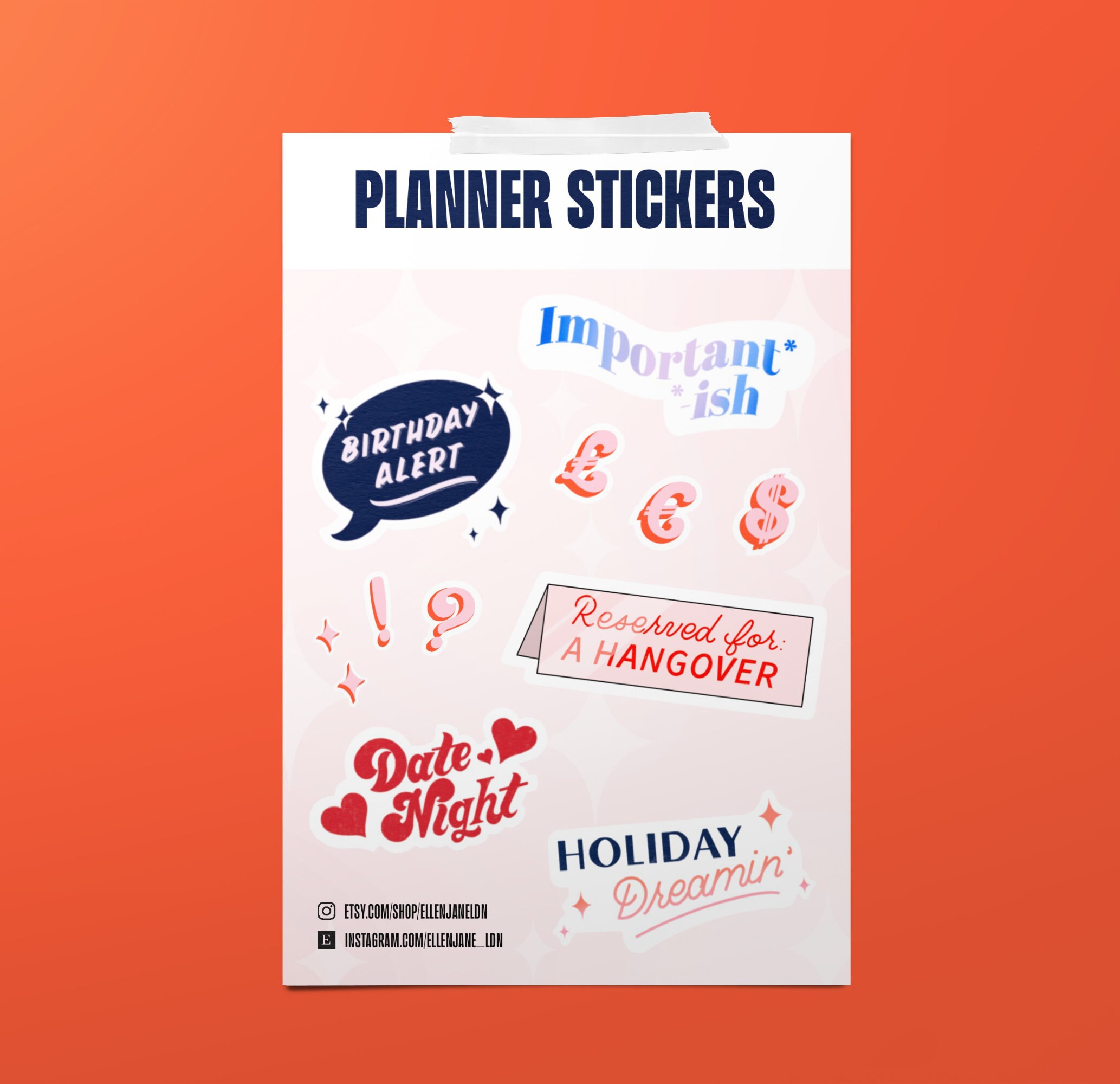 A6 Sticker Sheet Vinyl Stickers for Bullet Journal | Etsy